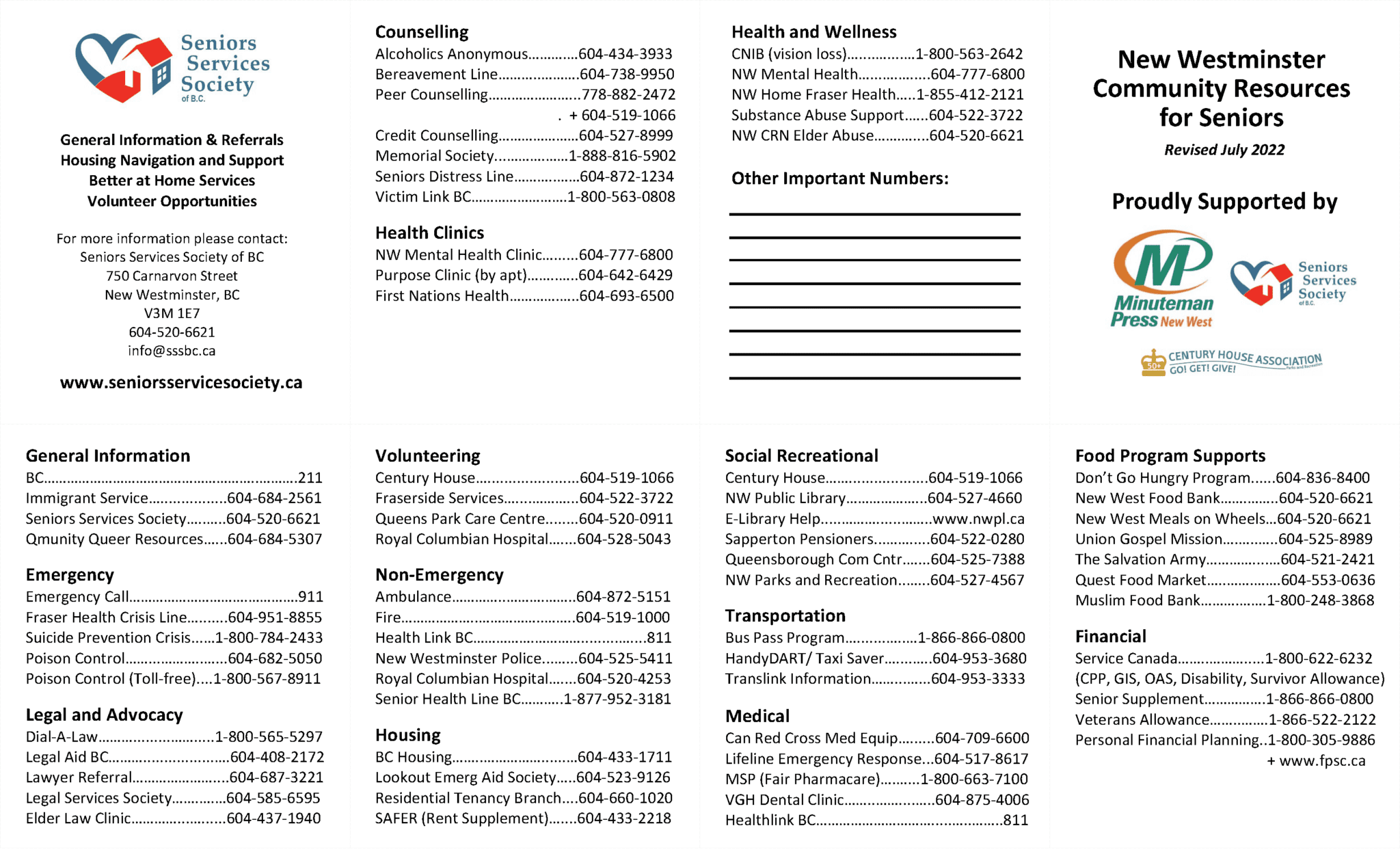 Supporting vulnerable adults 60 years+ | Seniors Services Society